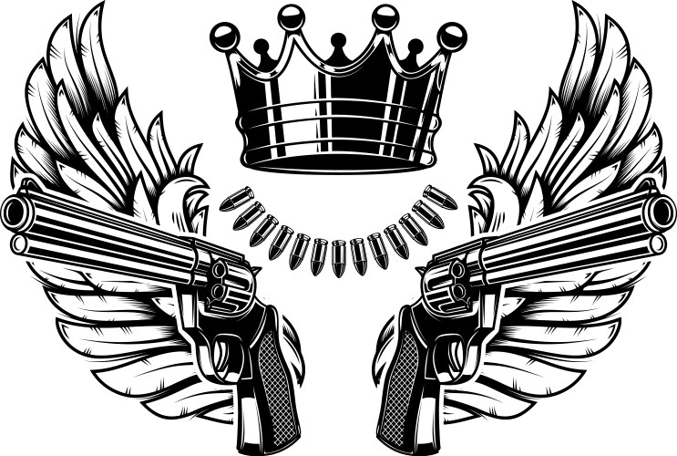 Creative wings skull vintage crown king logo Vector Image