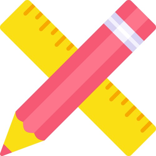 Pencil and ruler cartoon Royalty Free Vector Image