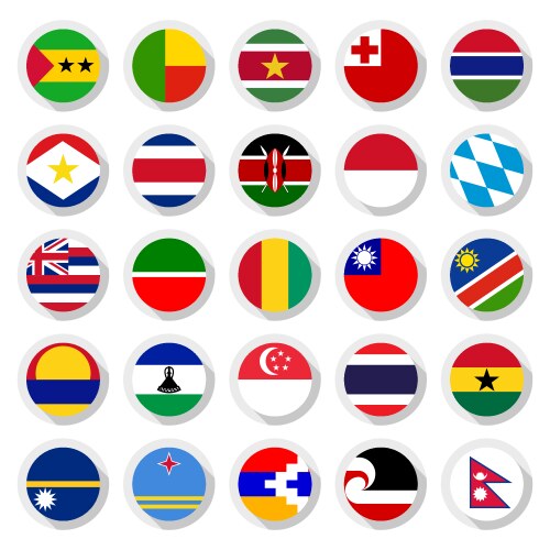 Circular world flag Royalty Free Vector Image - VectorStock