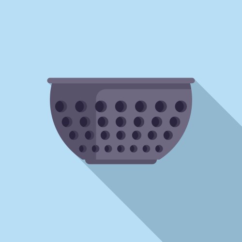 Colander element cooking icon flat metal Vector Image