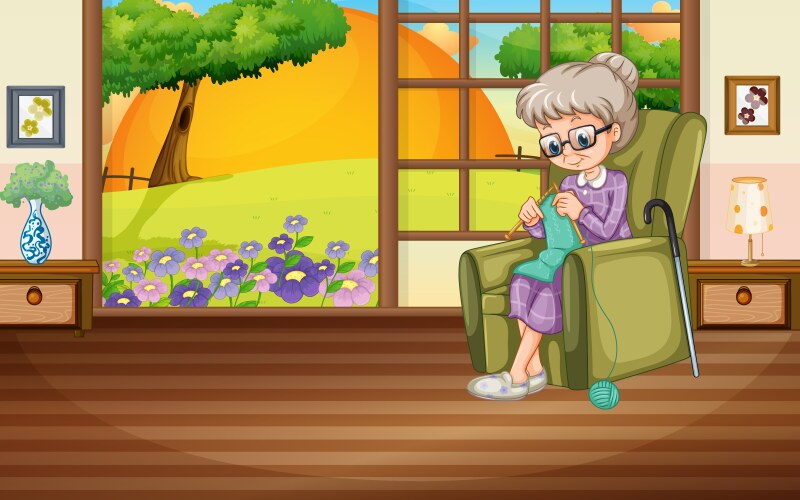 Knitting Old Lady Vector Images (over 220)