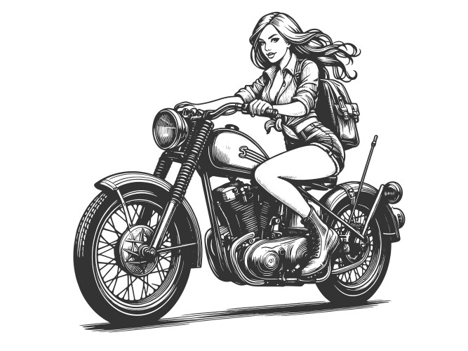 Hand drawn motorcycle Royalty Free Vector Image