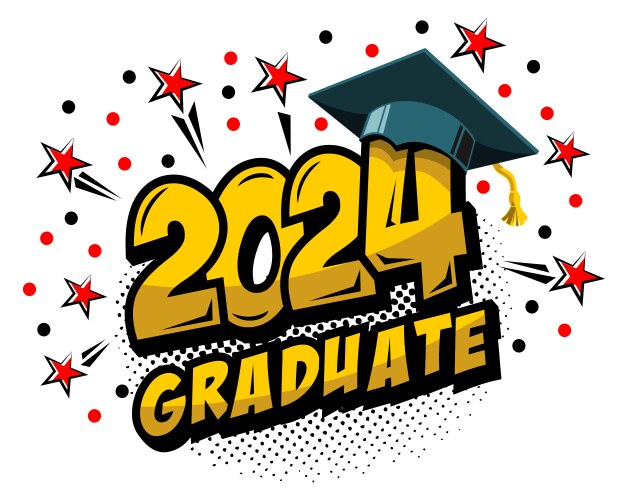 2024 graduate class logo Royalty Free Vector Image