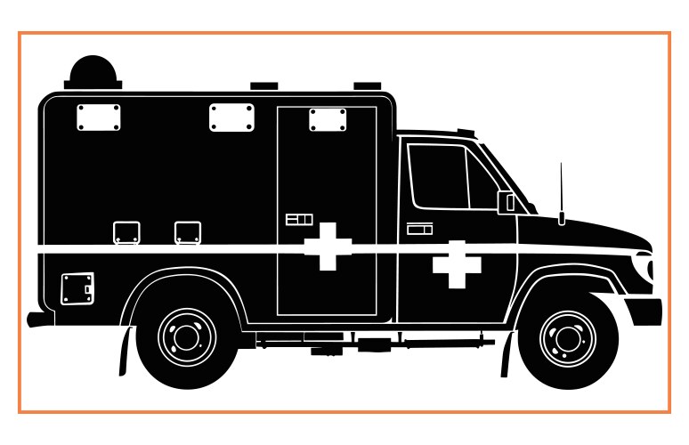 Ambulance silhouette side view Royalty Free Vector Image Ambulance silhouette side view Royalty Free Vector Image