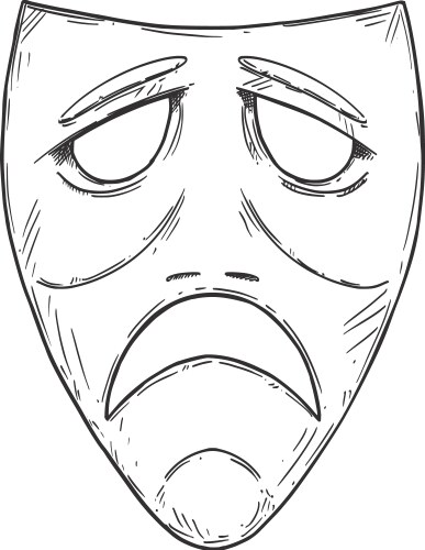 Artistic drawing of happy smiling comedy mask Vector Image