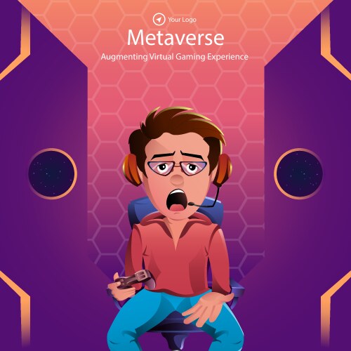 Banner design of metaverse games Royalty Free Vector Image