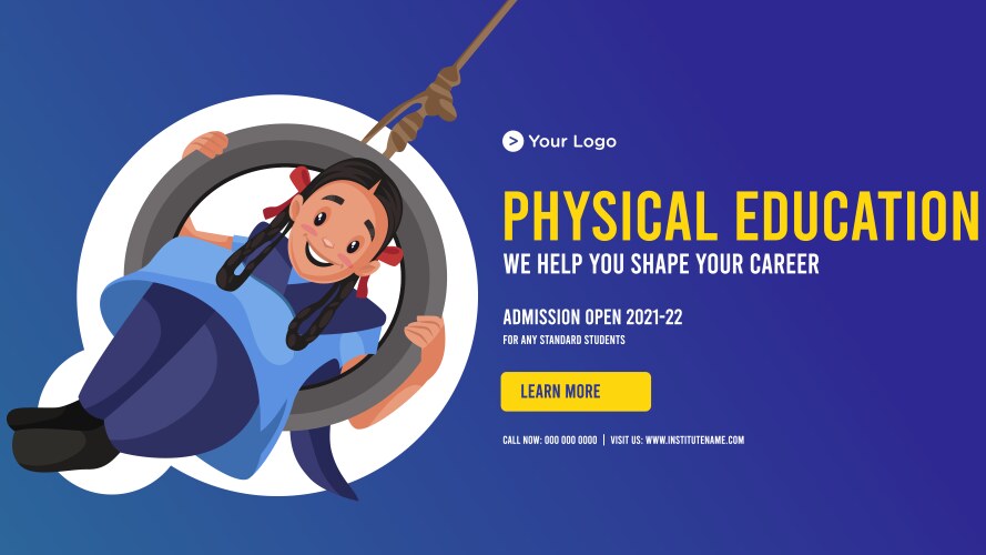 Banner design of physical education Royalty Free Vector