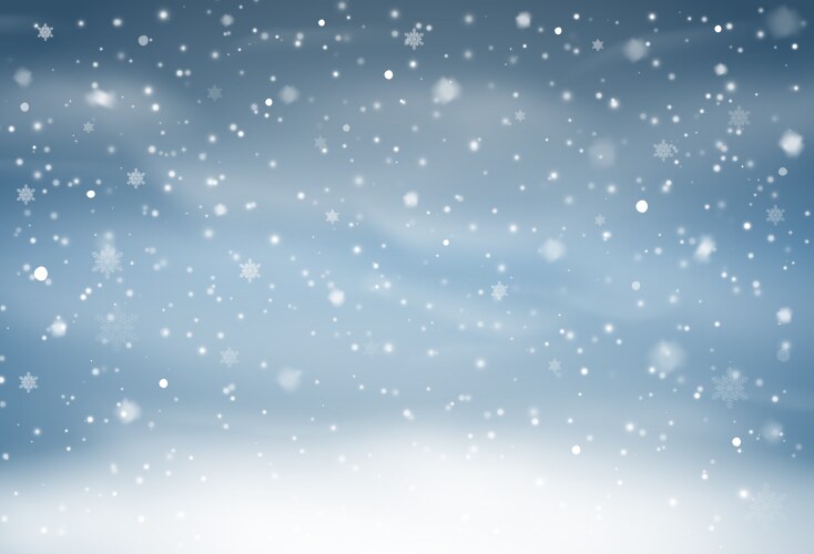 Winter background with falling snow Royalty Free Vector