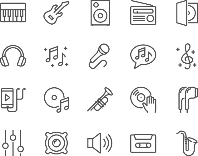 Music note labels and icons Royalty Free Vector Image