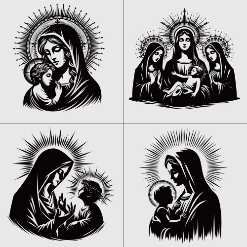Mother of jesus virgin mary blessed Royalty Free Vector