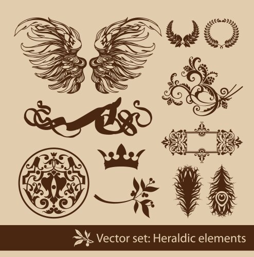 Victorian crown and decorative elements Royalty Free Vector