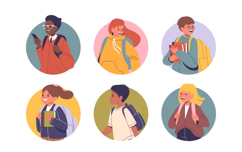 Isolated round icons or avatars of jewish family Vector Image