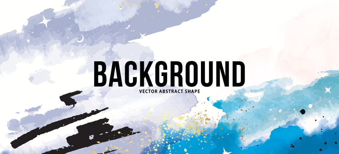 Abstract frame blue watercolor shape Royalty Free Vector