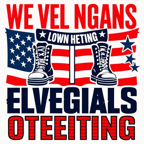 American veteran us maps boots and weapon Vector Image