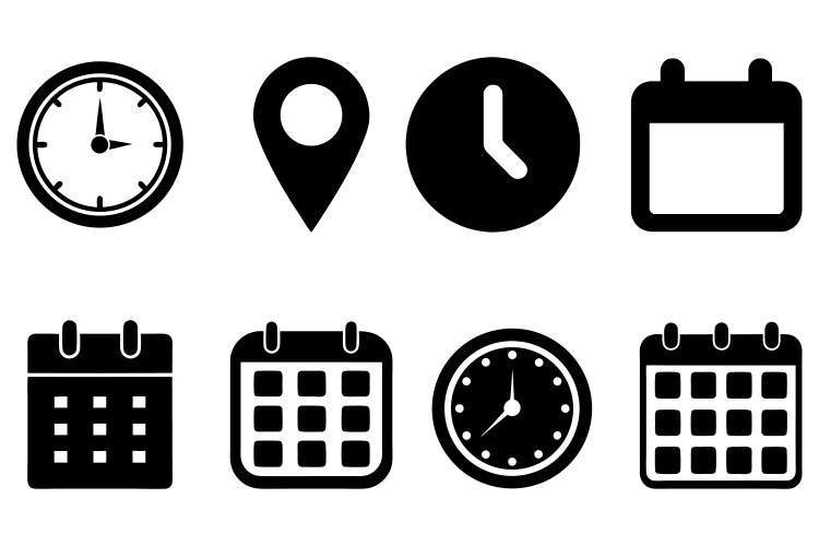 Date and Time Location Icon Vector Images (over 1,500)