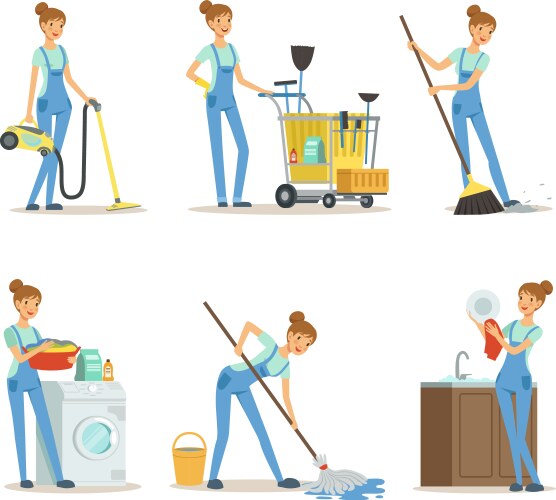 Woman cleaner Royalty Free Vector Image - VectorStock
