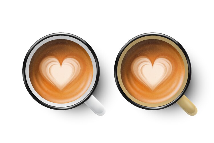 Realistic latte art Royalty Free Vector Image - VectorStock