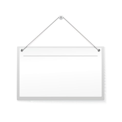 White board hanging on a nail Royalty Free Vector Image