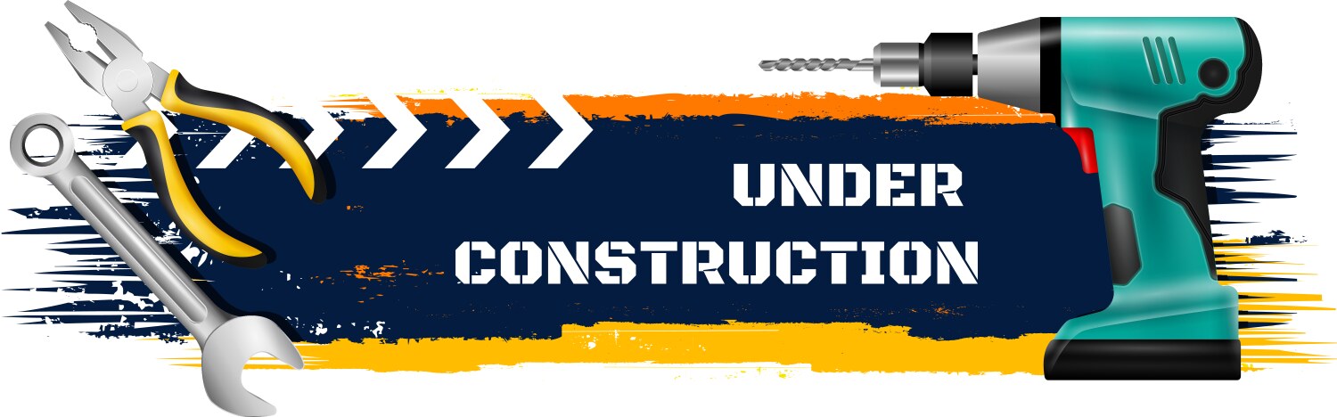 Under construction cone banner Royalty Free Vector Image