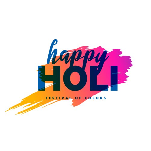 Happy holi colors splash with matki background Vector Image