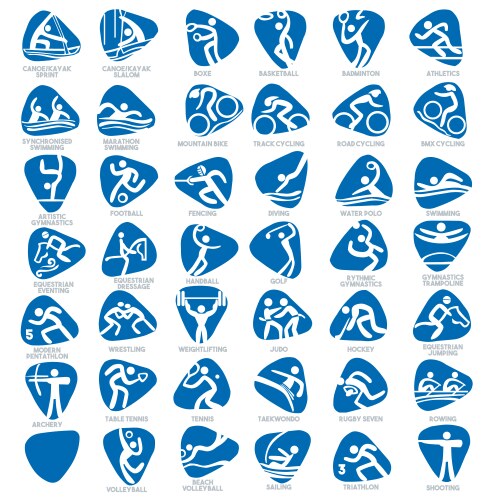 Olympics icon pictograms set 3 Royalty Free Vector Image