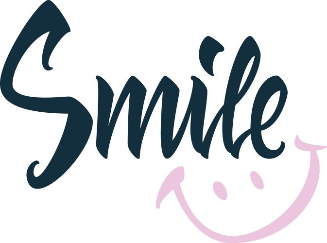 Word smile in handwriting style Royalty Free Vector Image