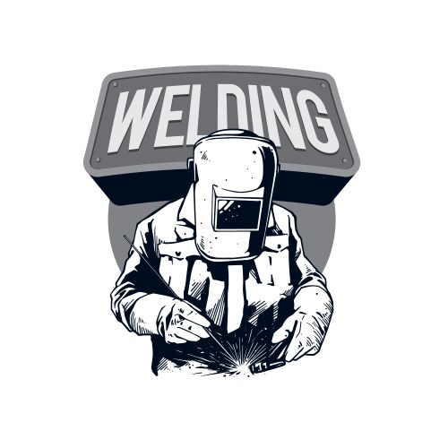 Welding workshop logo Royalty Free Vector Image