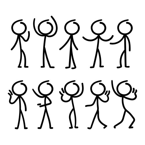 Walking Stick Figure Vector Images (over 2,200)