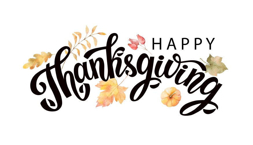 Thanksgiving text with floral vignette Royalty Free Vector