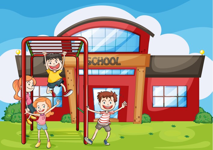 Boy hanging on the bar Royalty Free Vector Image