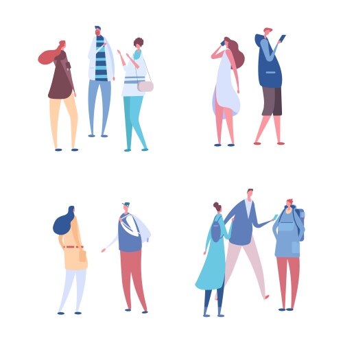 Team working together office talking peoples Vector Image