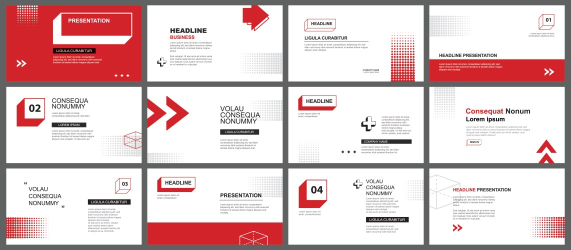 Presentation and slide layout template red Vector Image