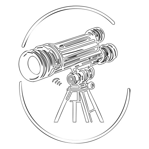 Telescope outline sketch Royalty Free Vector Image