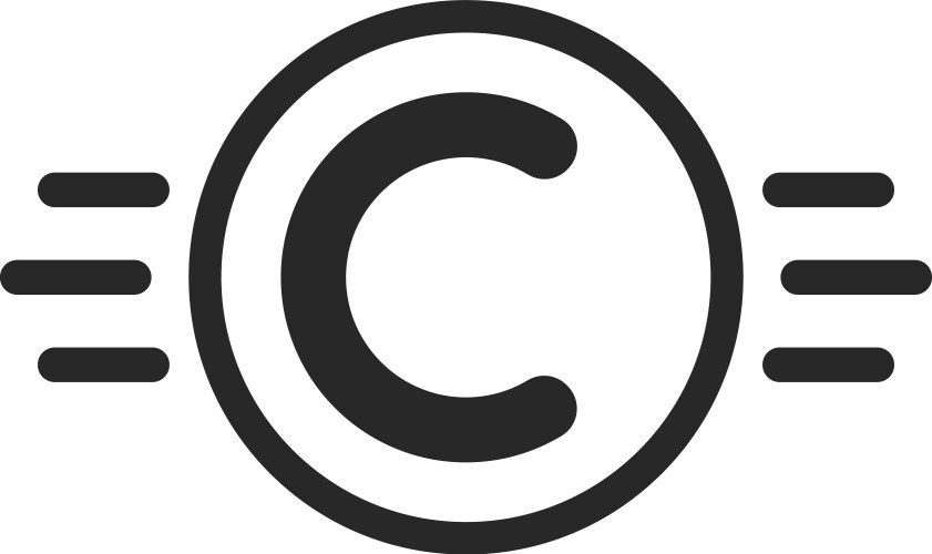 Black simple copyright symbol Royalty Free Vector Image