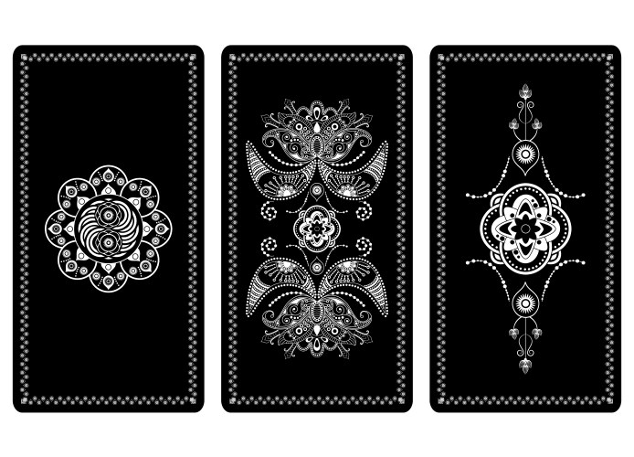 Tarot cards reverse side with esoteric and mystic Vector Image