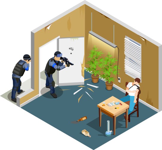 Drugs isometric composition Royalty Free Vector Image