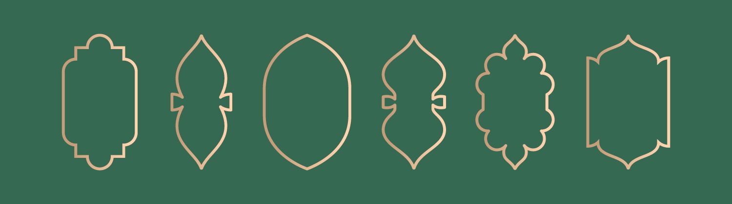 Gold traditional islamic window shape muslim Vector Image