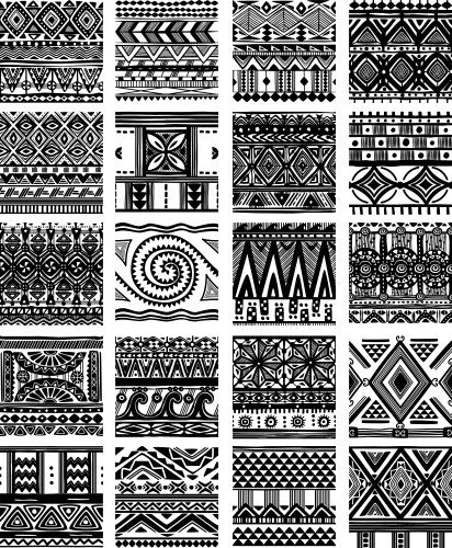 Tribal vintage ethnic pattern set Royalty Free Vector Image