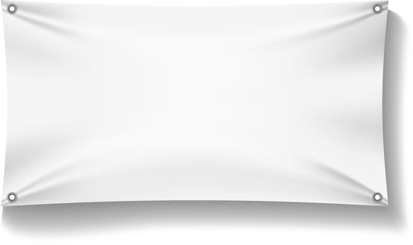 Realistic canvas banner flag hanging fabric Vector Image