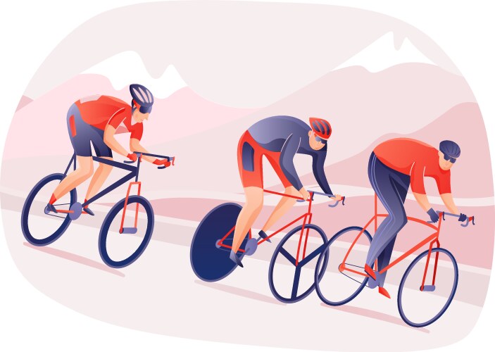 Cycling athletic sport cartoon set Royalty Free Vector Image