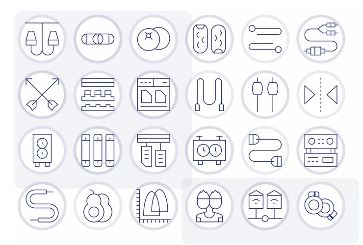 Dual Action Icons - Thin Line – Royalty-Free Vector | VectorStock