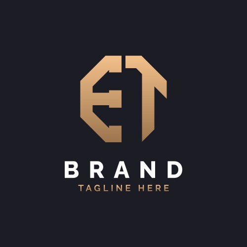 Et logo design modern minimal elegant and luxury Vector Image