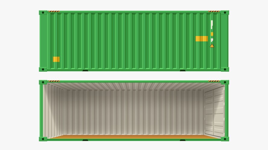Green Cargo Container - 40ft Royalty Free Vector Image