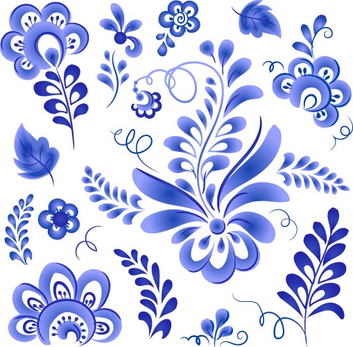 Russian gzhel pattern Vector Images & Graphics for Commercial Use ...
