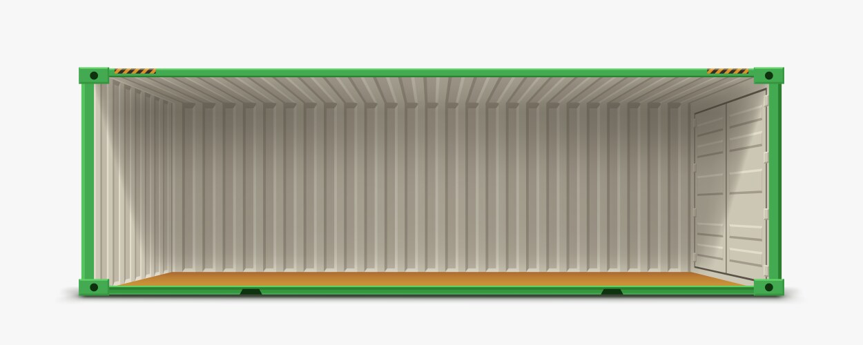 Blue shipping container side view Royalty Free Vector Image