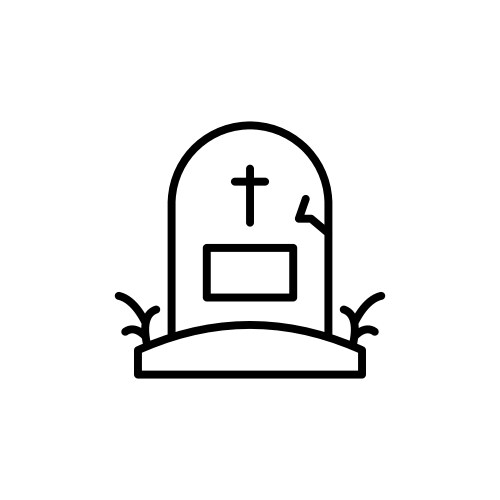 Tombstone icon set rip headstone symbol death Vector Image