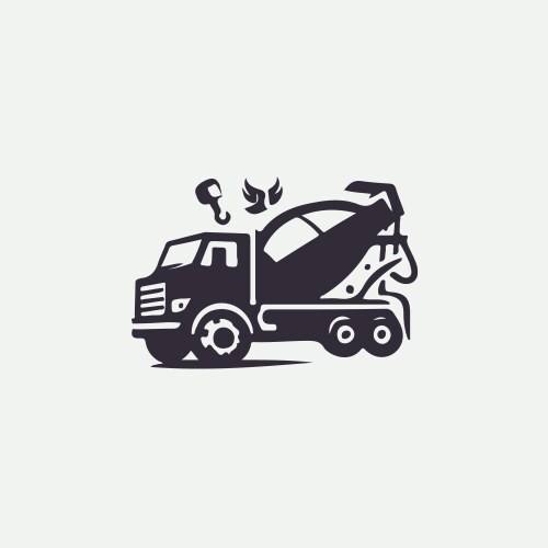 Concrete mixer truck logo Royalty Free Vector Image