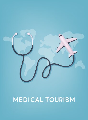Medical tourism concept banner card with realistic