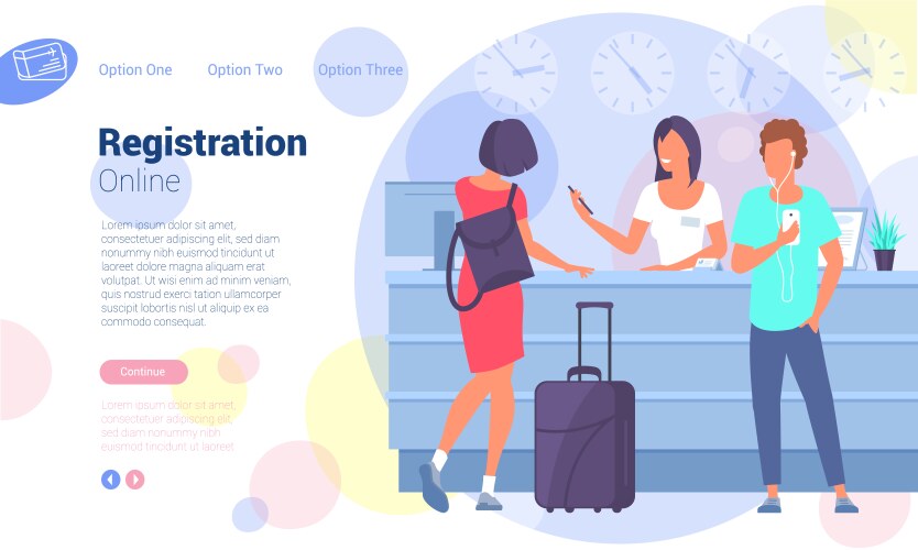 A travel agent office Royalty Free Vector Image