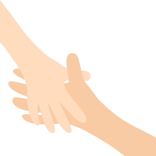 Two arms stretching towards each other icon Vector Image